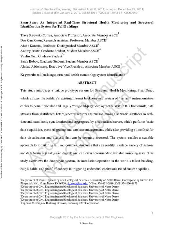 (PDF) SmartSync: An Integrated Real-Time Structural Health Monitoring and Structural ...