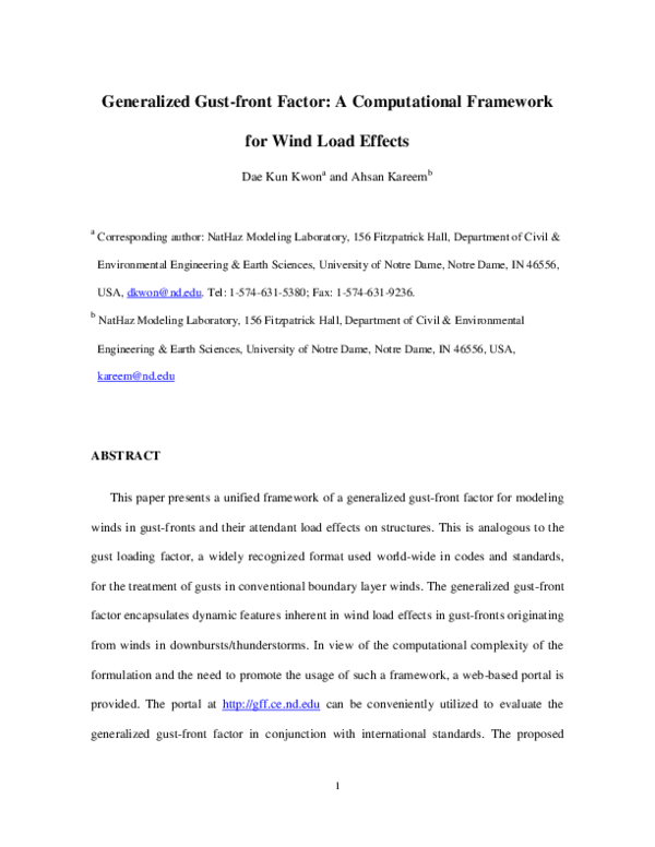 (PDF) Generalized gust-front factor: A computational framework for wind ...