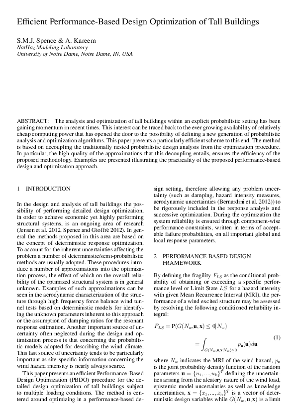 (PDF) Efficient Performance-Based Design Optimization of Tall Buildings