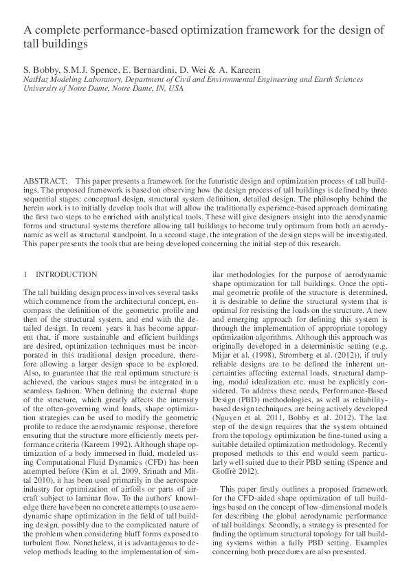 (PDF) A Complete Performance-Based Optimization Framework for the ...