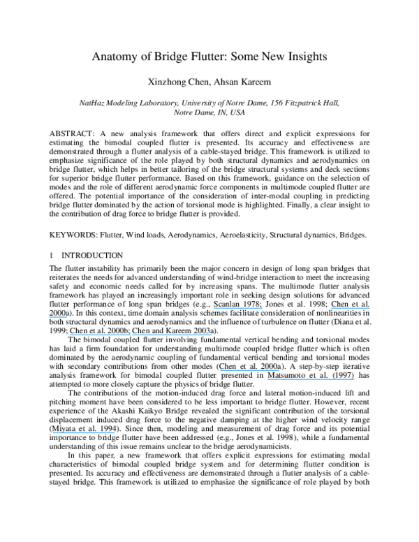 (PDF) Anatomy of Bridge Flutter: Some New Insights