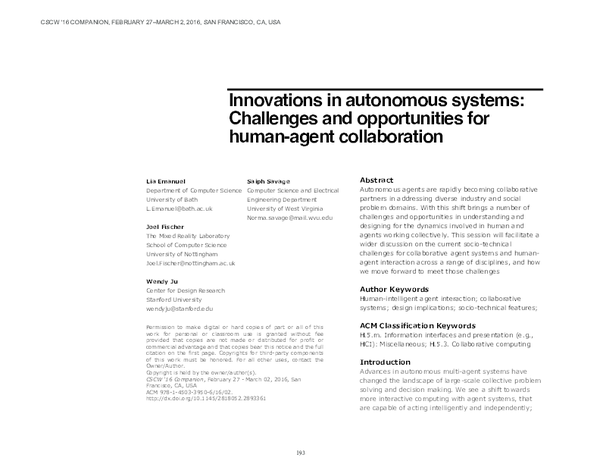 (PDF) Innovations in autonomous systems: Challenges and opportunities ...