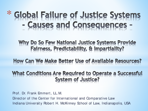 (PDF) Global Failure of Justice Systems - Causes and Consequences