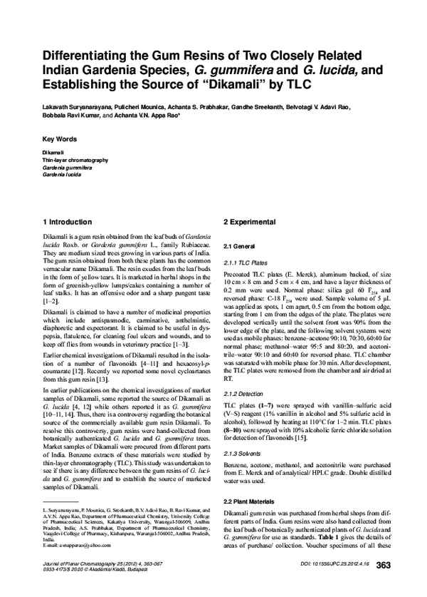 (PDF) Differentiating the Gum Resins of Two Closely Related Indian ...