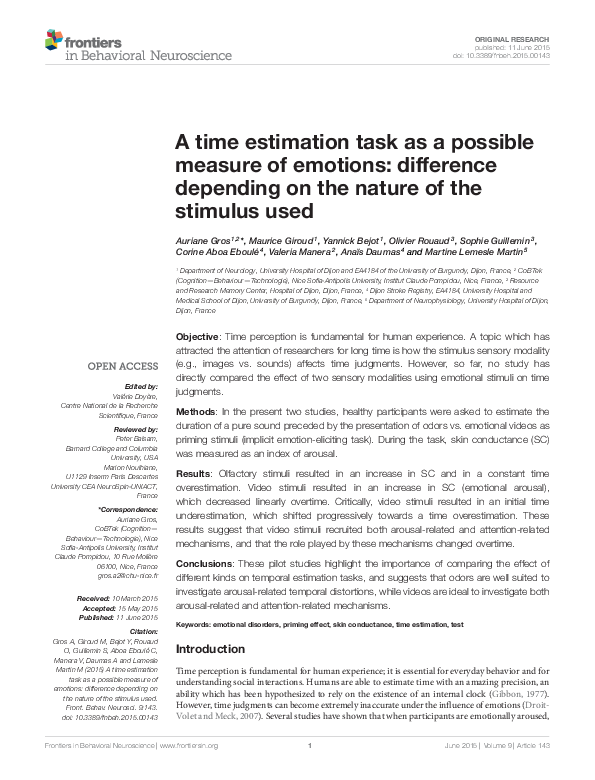 (PDF) A time estimation task as a possible measure of emotions ...