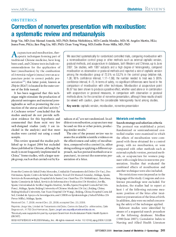 (PDF) Correction of nonvertex presentation with moxibustion: a ...