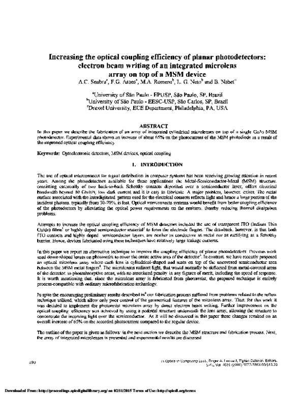 (PDF) Increasing the optical coupling efficiency of planar ...