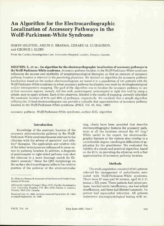 (PDF) An Algorithm for the Electrocardiographic Localization of ...