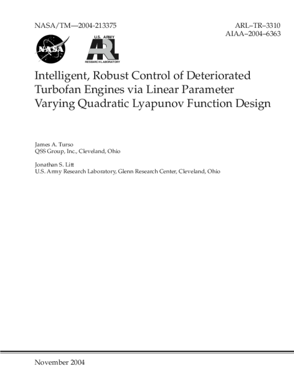 (PDF) Intelligent, Robust Control of Deteriorated Turbofan Engines via Linear Parameter Varying ...