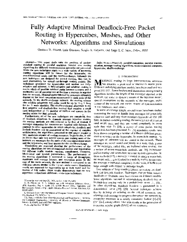 (PDF) Fully Adaptive Minimal Deadlock-Free Packet Routing in Hypercubes ...