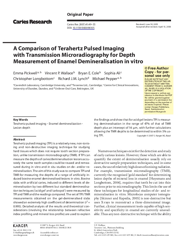 (PDF) A comparison of terahertz-pulsed imaging with transverse ...