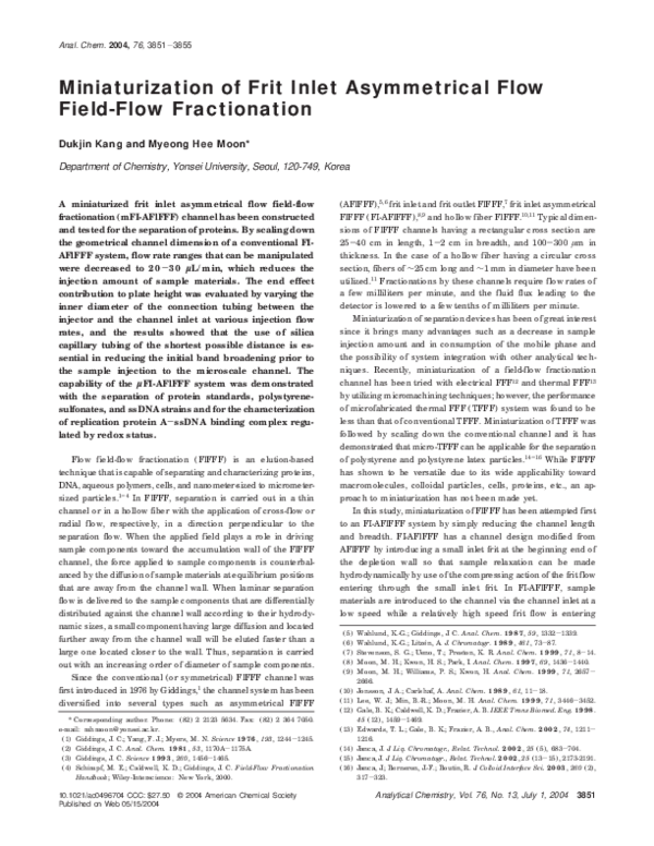 (PDF) Miniaturization of Frit Inlet Asymmetrical Flow Field-Flow ...