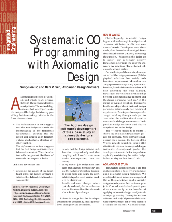 (PDF) Systematic OO programming with axiomatic design