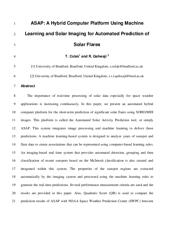 (PDF) Automated Solar Activity Prediction: A hybrid computer platform ...