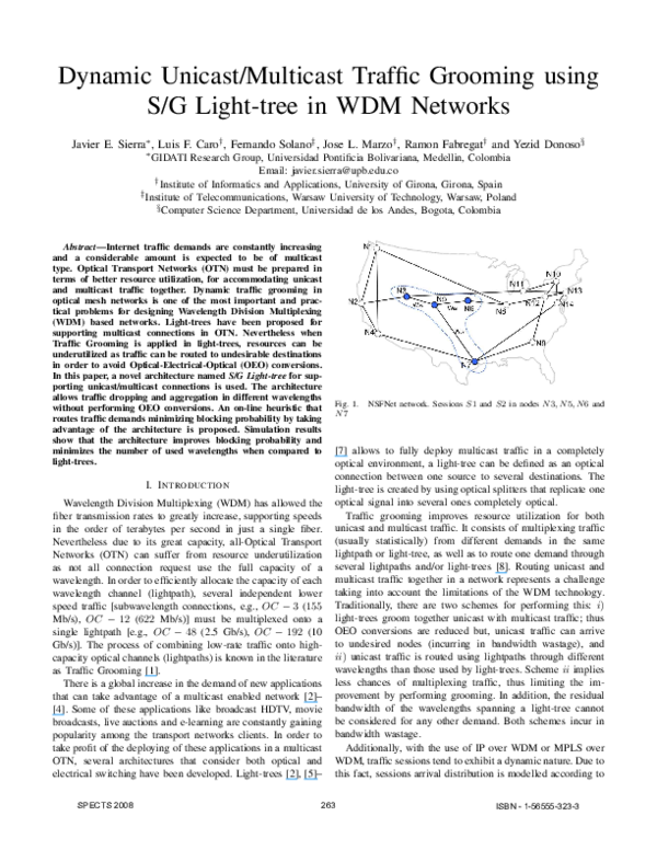 (PDF) Dynamic unicast/multicast traffic grooming using S/G light-tree inWDM networks