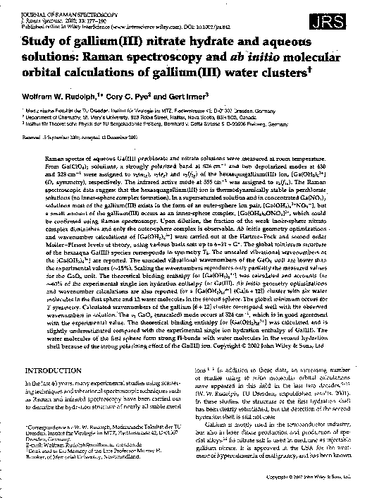 (PDF) Study of gallium(III) nitrate hydrate and aqueous solutions ...