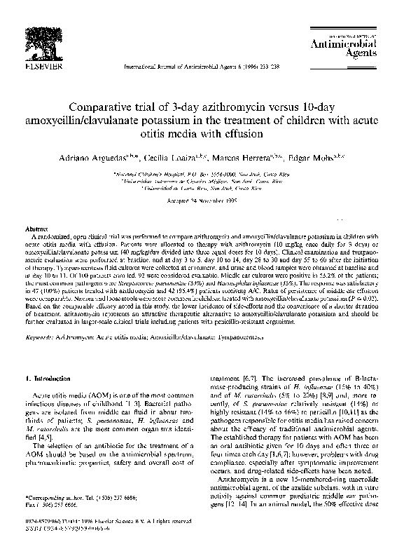 (PDF) Comparative trial of 3-day azithromycin versus 10-day amoxycillin ...