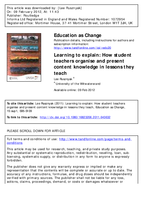 (PDF) Learning to explain: How student teachers organise and present ...