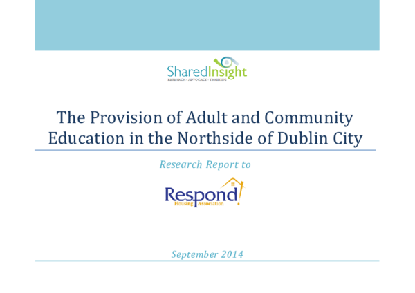 Pdf The Provision Of Adult And Community Education In The Northside