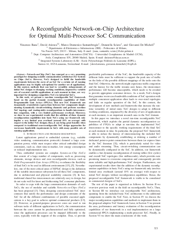 Pdf A Reconfigurable Network On Chip Architecture For Optimal Multi Processor Soc Communication