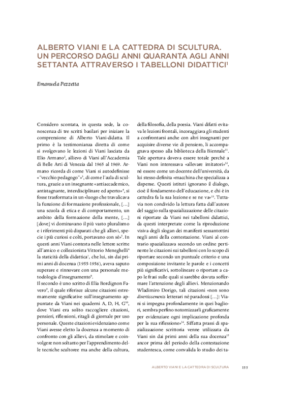 (PDF) ALBERTO VIANI E LA CATTEDRA DI SCULTURA. UN PERCORSO DAGLI ANNI ...