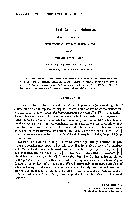 (PDF) Independent Database Schemas