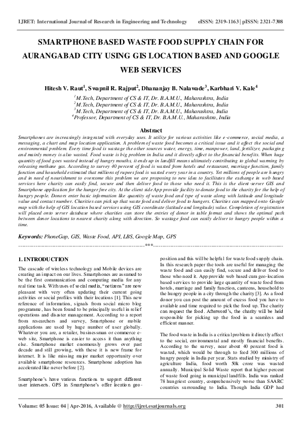 (PDF) System to Reduce and Manage Waste Food | IJIRT Journal - Academia.edu