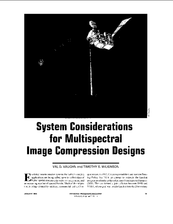 (PDF) System considerations for multispectral image compression designs