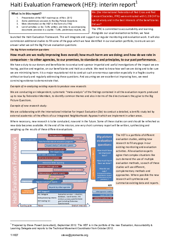 (PDF) IFRC Haiti Evaluation Framework