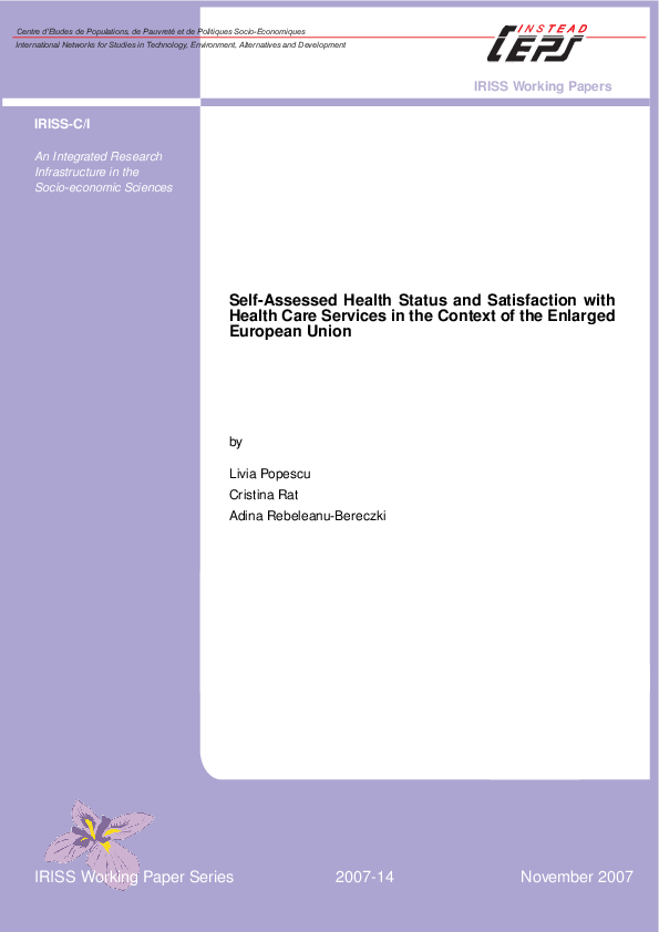 (PDF) Self-Assessed Health Status and Satisfaction with Health Care ...
