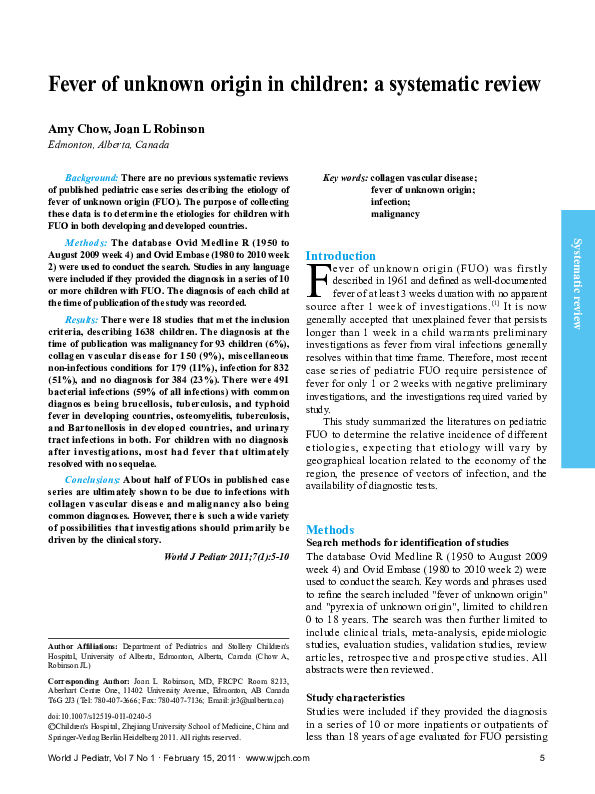 (PDF) Fever of unknown origin