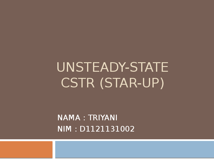 Unsteady State Operation Of Reactors