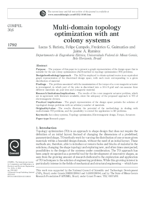 (PDF) Multi-domain topology optimization with ant colony systems
