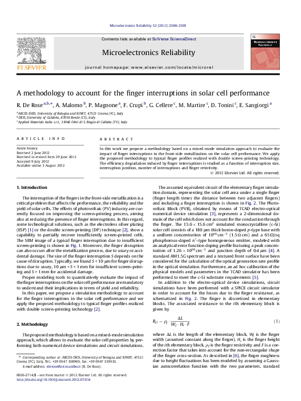 (PDF) A methodology to account for the finger interruptions in solar ...