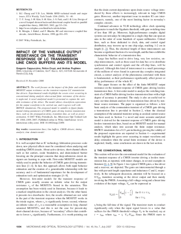 (PDF) Impact of the variable output resistance on the transient ...