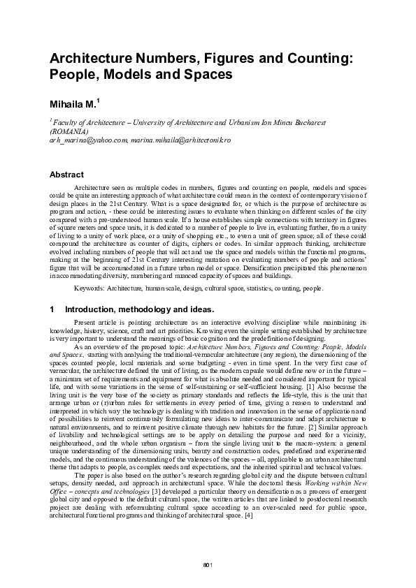 (PDF) Architecture Numbers, Figures and Counting: People, Models and ...