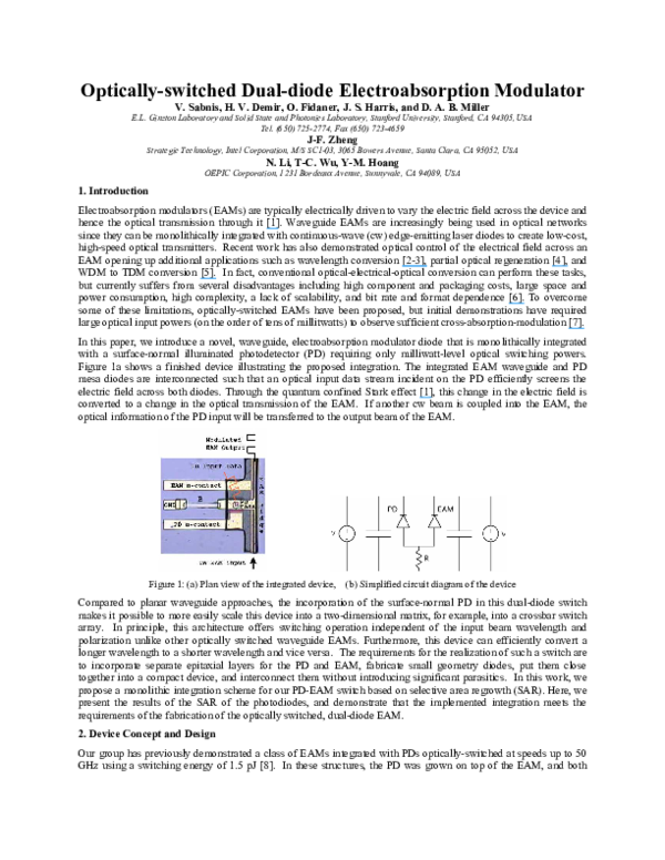 (PDF) Optically-switched dual-diode electroabsorption modulator