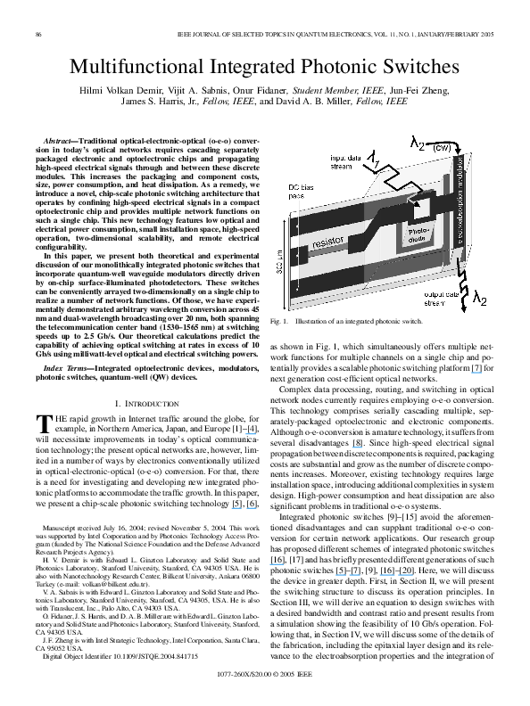 (PDF) Multifunctional integrated photonic switches