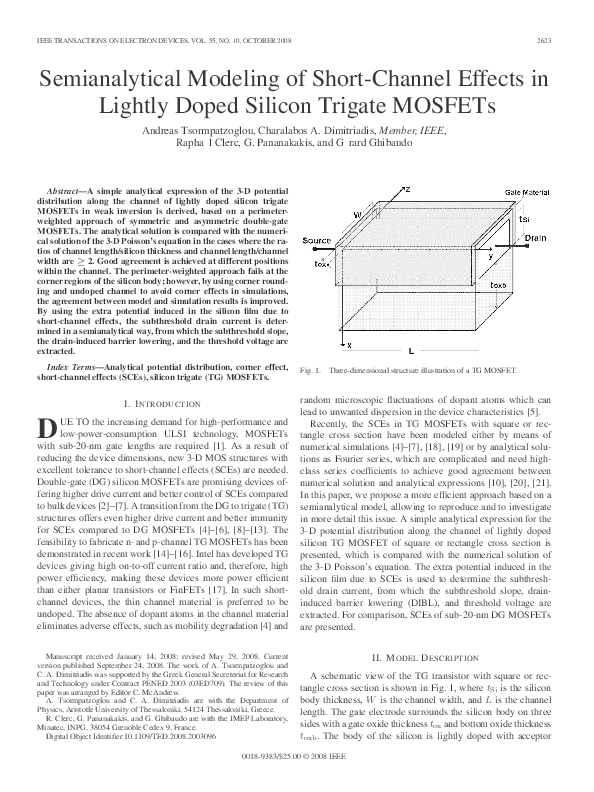 (PDF) Semi-Analytical Modeling of Short-Channel Effects in Si and Ge Symmetrical Double-Gate MOSFETs