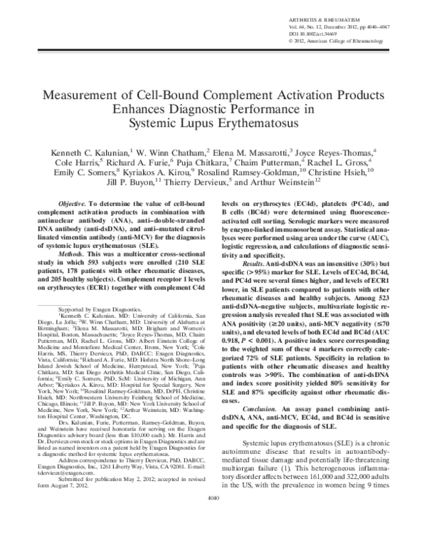 (PDF) Measurement of cell-bound complement activation products enhances ...