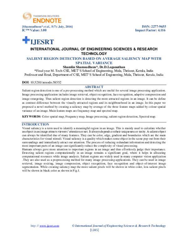 Pdf Salient Region Detection Based On Average Saliency Map With