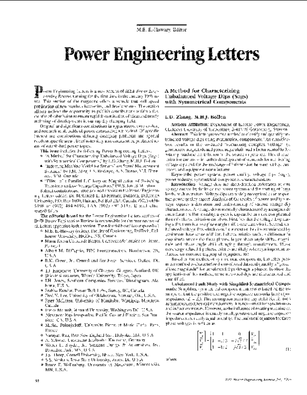 (PDF) Power Engineering Letters