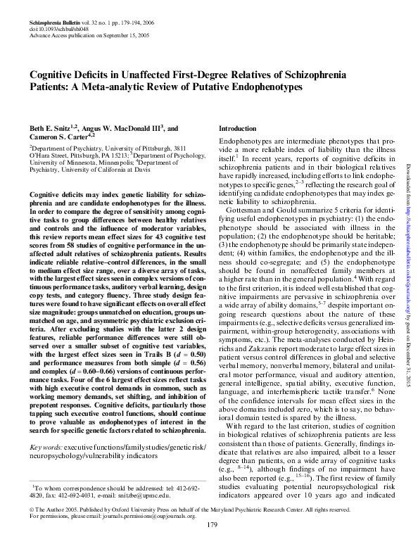 (PDF) Neurocognitive Endophenotypes in a Multiplex Multigenerational ...