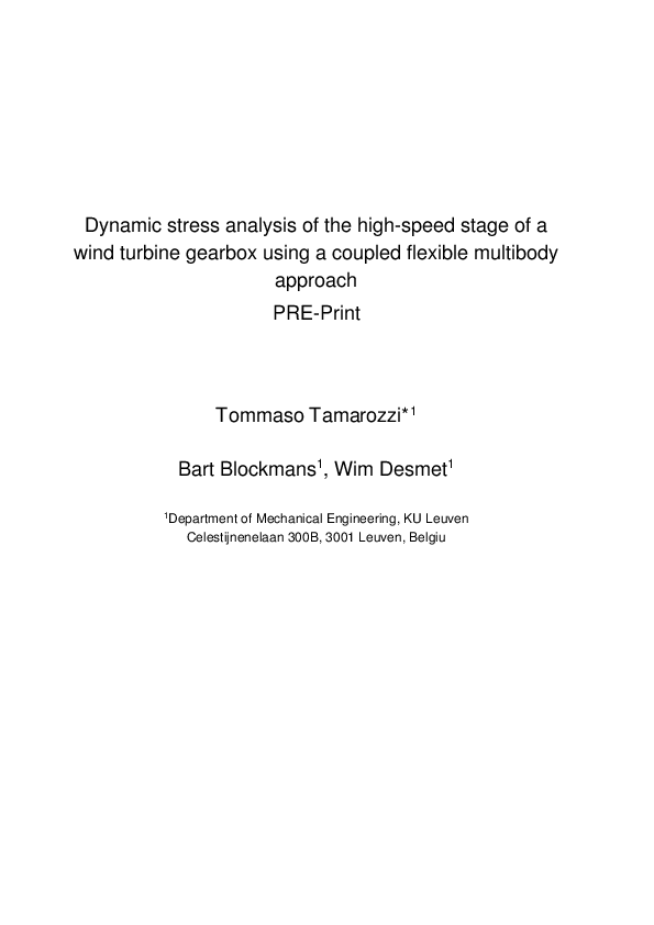(PDF) Dynamic stress analysis of the high-speed stage of a wind turbine ...