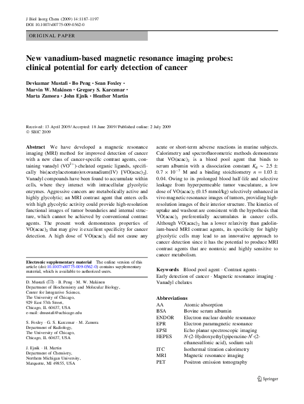 (PDF) New vanadium-based magnetic resonance imaging probes: clinical potential for early ...