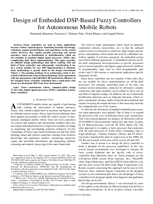 (PDF) Efficient Fuzzy Controllers for Mobile Robots