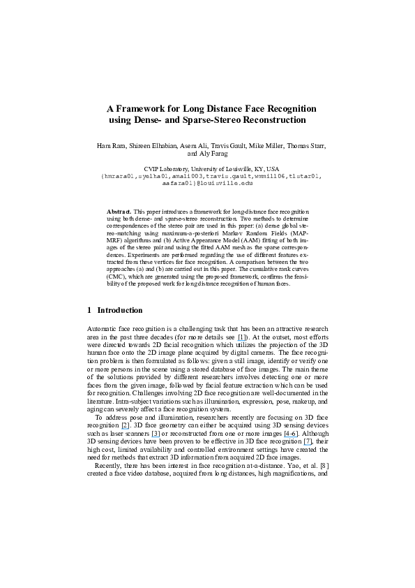Pdf A Framework For Long Distance Face Recognition Using Dense And