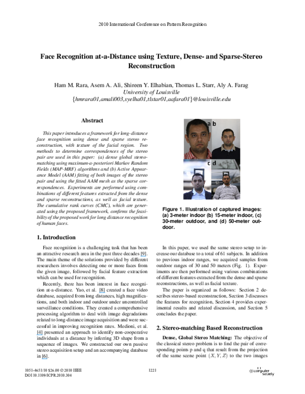 Pdf Face Recognition At A Distance Using Texture Dense And Sparse