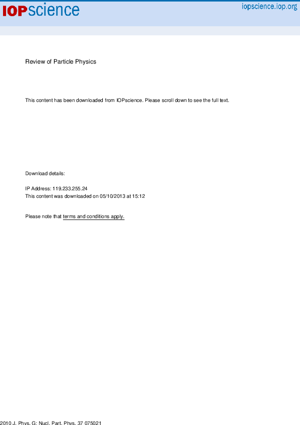 (PDF) Review of Particle Properties Particle Data Group