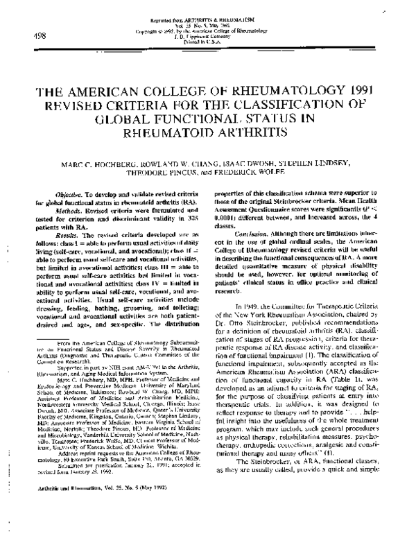 (PDF) The american college of rheumatology 1991 revised criteria for ...